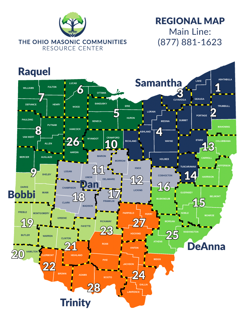 Territory Map | The Ohio Masonic Communities Resource Center